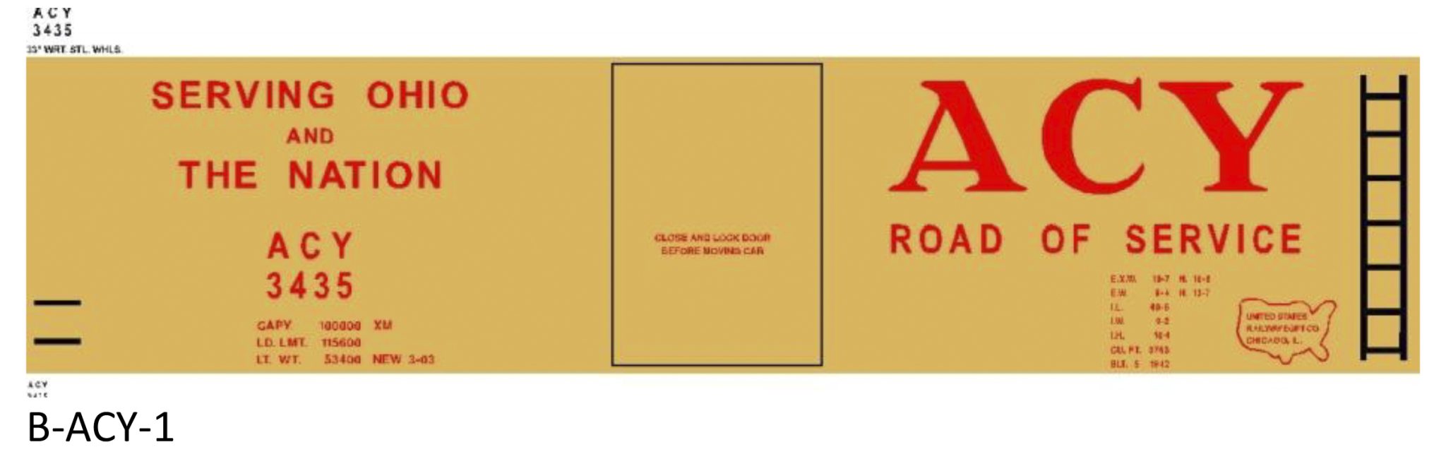 AKRON, CANTON AND YOUNGSTOWN BOXCAR GRAPHICS