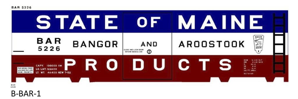 BANGOR & AROOSTOOK BOXCAR GRAPHICS