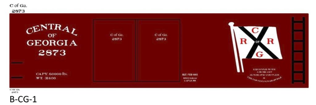 CENTRAL OF GEORGIA BOXCAR GRAPHICS