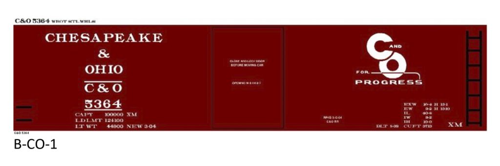 CHESAPEAKE & OHIO BOXCAR GRAPHICS