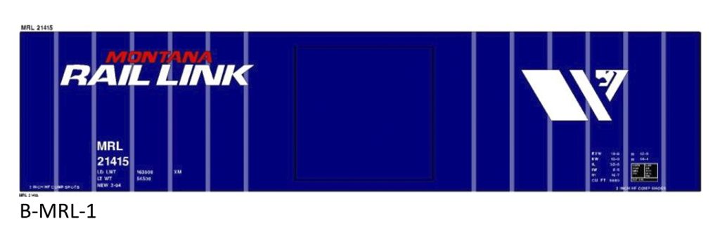 MONTANA RAIL LINK BOXCAR GRAPHICS