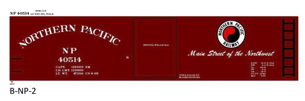 NORTHERN PACIFIC BOXCAR GRAPHICS