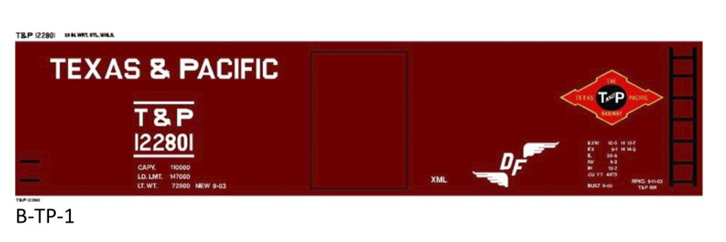 TEXAS & PACIFIC BOXCAR GRAPHICS