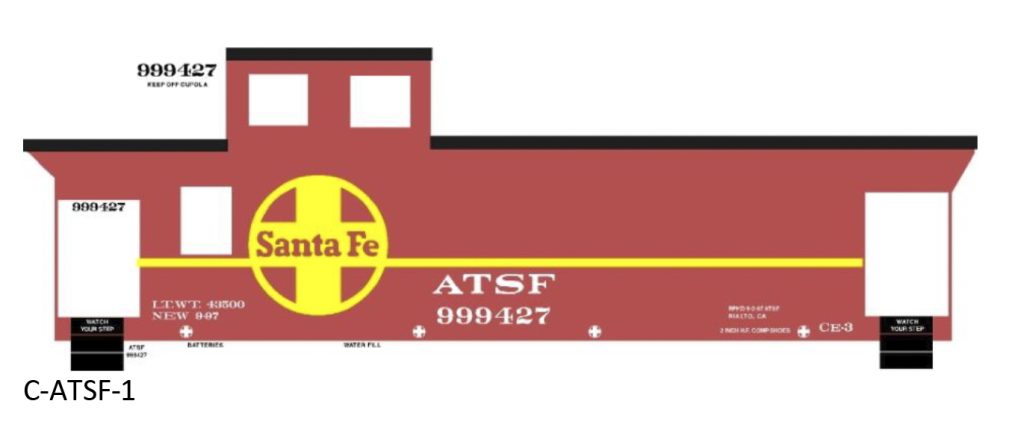 ATCHISON TOPEKA & SANTA FE CABOOSE GRAPHICS