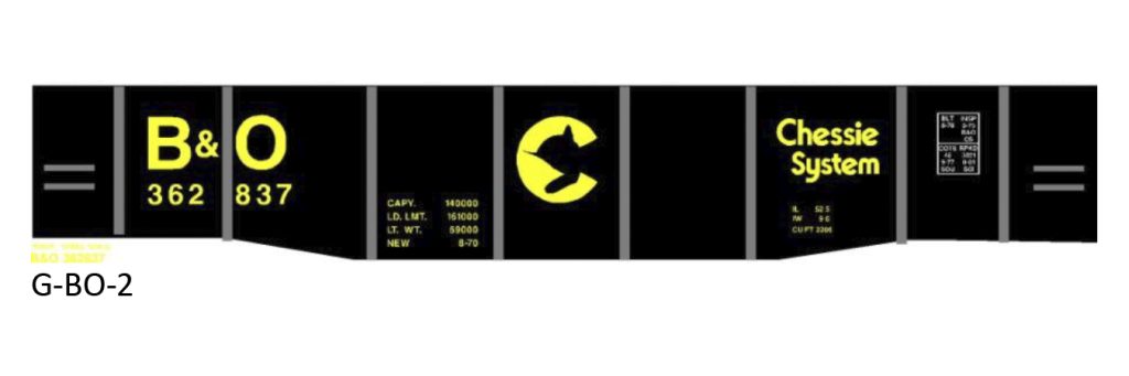 B&O CHESSIE SYSTEM GONDOLA GRAPHICS