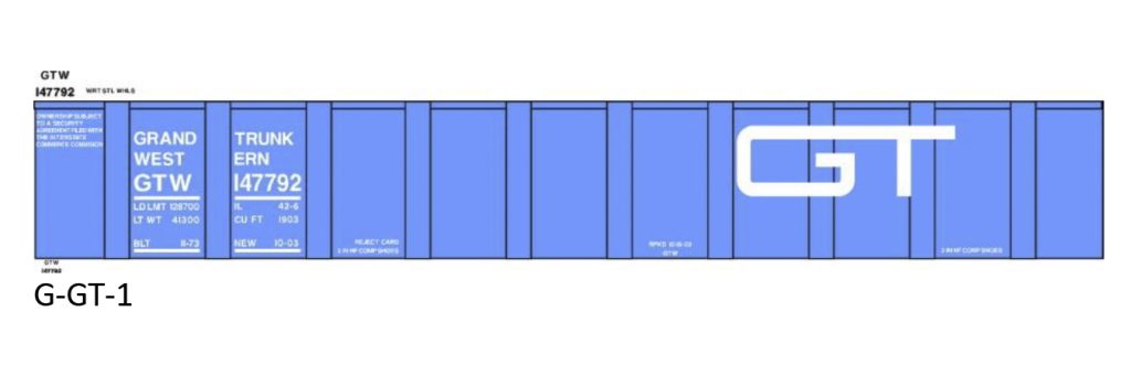 GRAND TRUNK WESTERN GONDOLA GRAPHICS