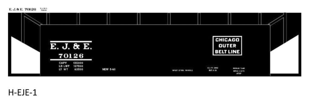 ELGIN JOLIET & EASTERN HOPPER GRAPHICS