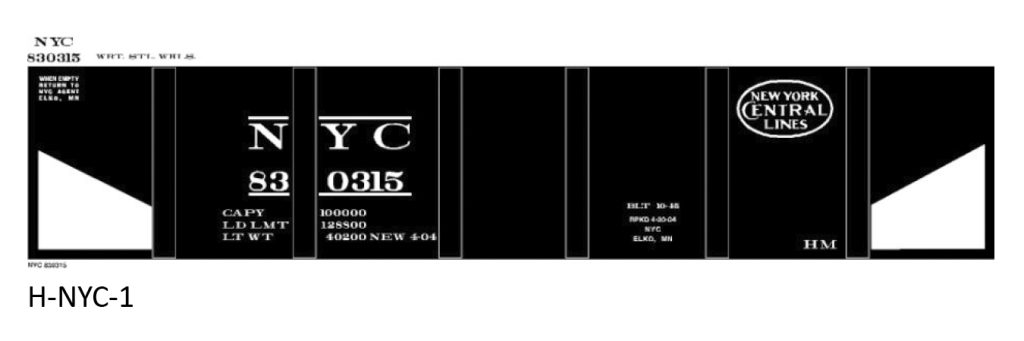 NEW YORK CENTRAL HOPPER GRAPHICS