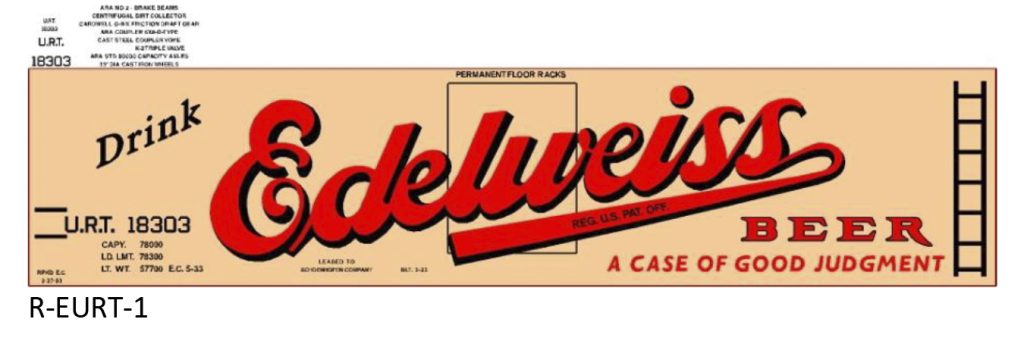 EDELWEISS BEER REEFER CAR GRAPHICS