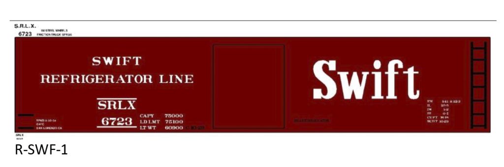 SWIFT REFRIGERATOR REEFER CAR GRAPHICS