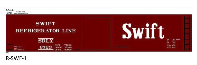 SWIFT REFRIGERATOR REEFER CAR GRAPHICS