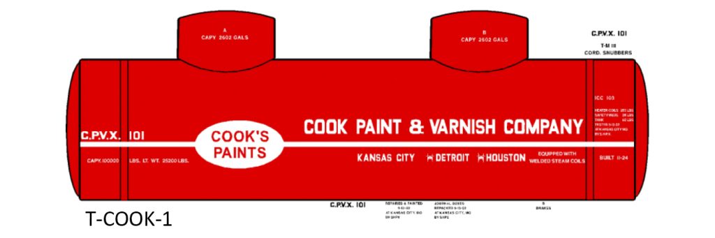 COOK PAINT TANK CAR GRAPHICS