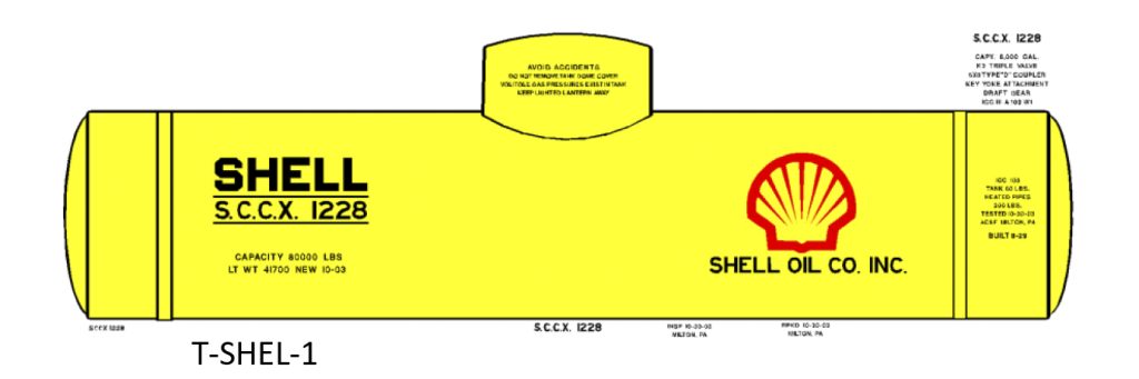 SHELL OIL CO TANK CAR GRAPHICS