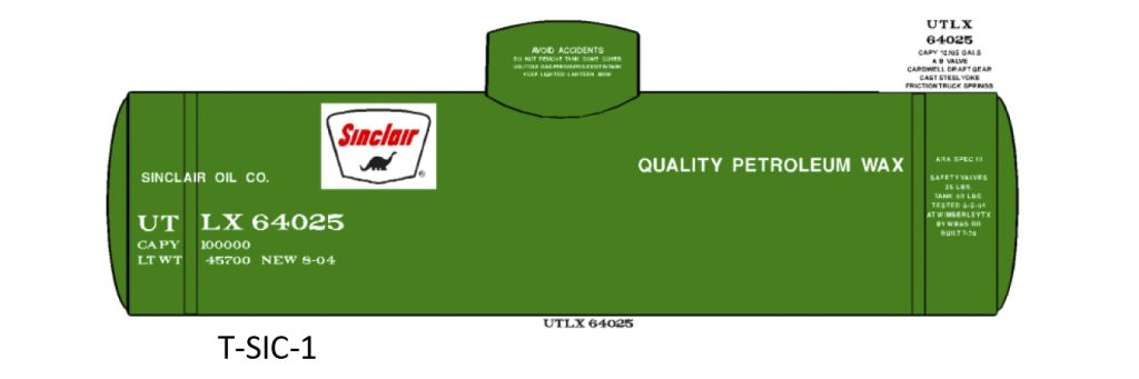 SINCLAIR TANK CAR GRAPHICS