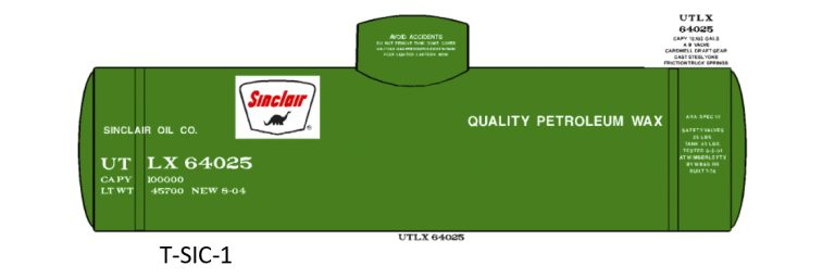 SINCLAIR TANK CAR GRAPHICS